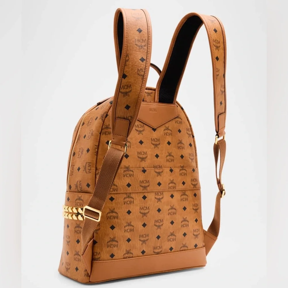 MCM | Bags | Mcm Stark Medium Visetos Cognac Backpack | Poshmark